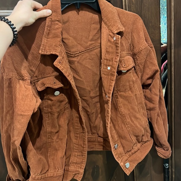 Jackets & Coats | Burnt Orange Corduroy Jacket Light Weight Super ...